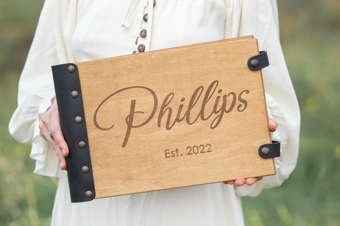 Personalized Wooden Guest Book With Your Name and Date - Etsy