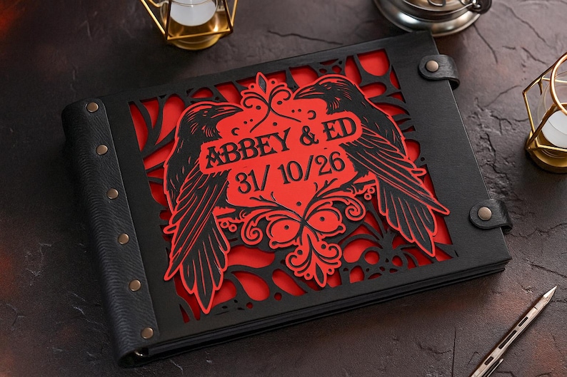 Gothic Wedding Guest Book, Til Death Do Us Part Halloween Wedding ...