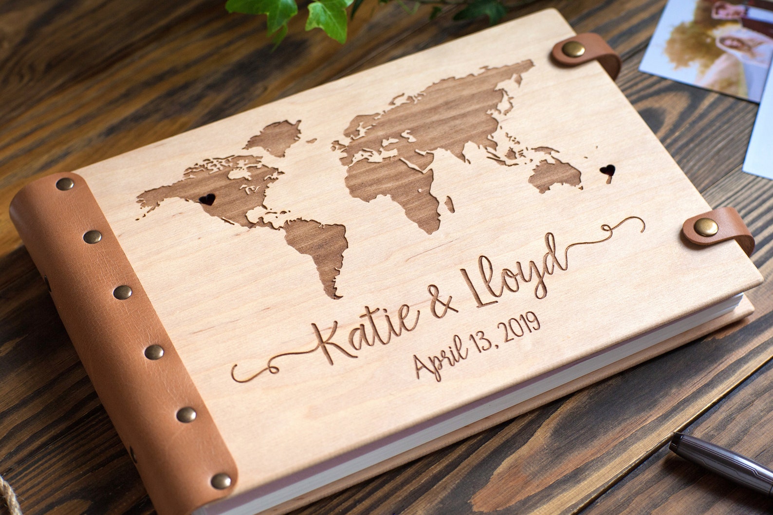 Travel World Map Photo Album, Our Adventure Book, Map Photo Album ...