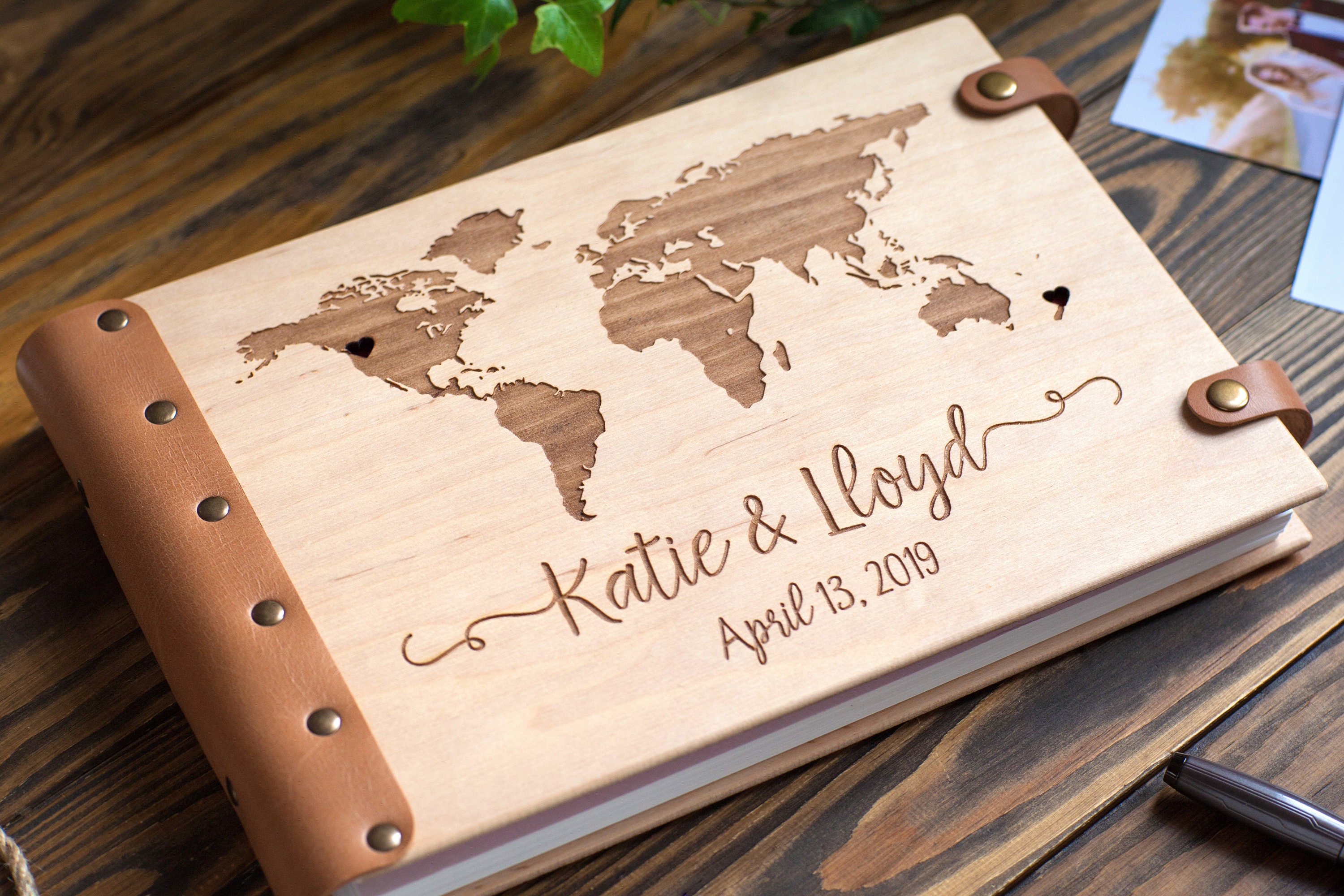 Travel World Map Photo Album Our Adventure Book Map Photo | Etsy