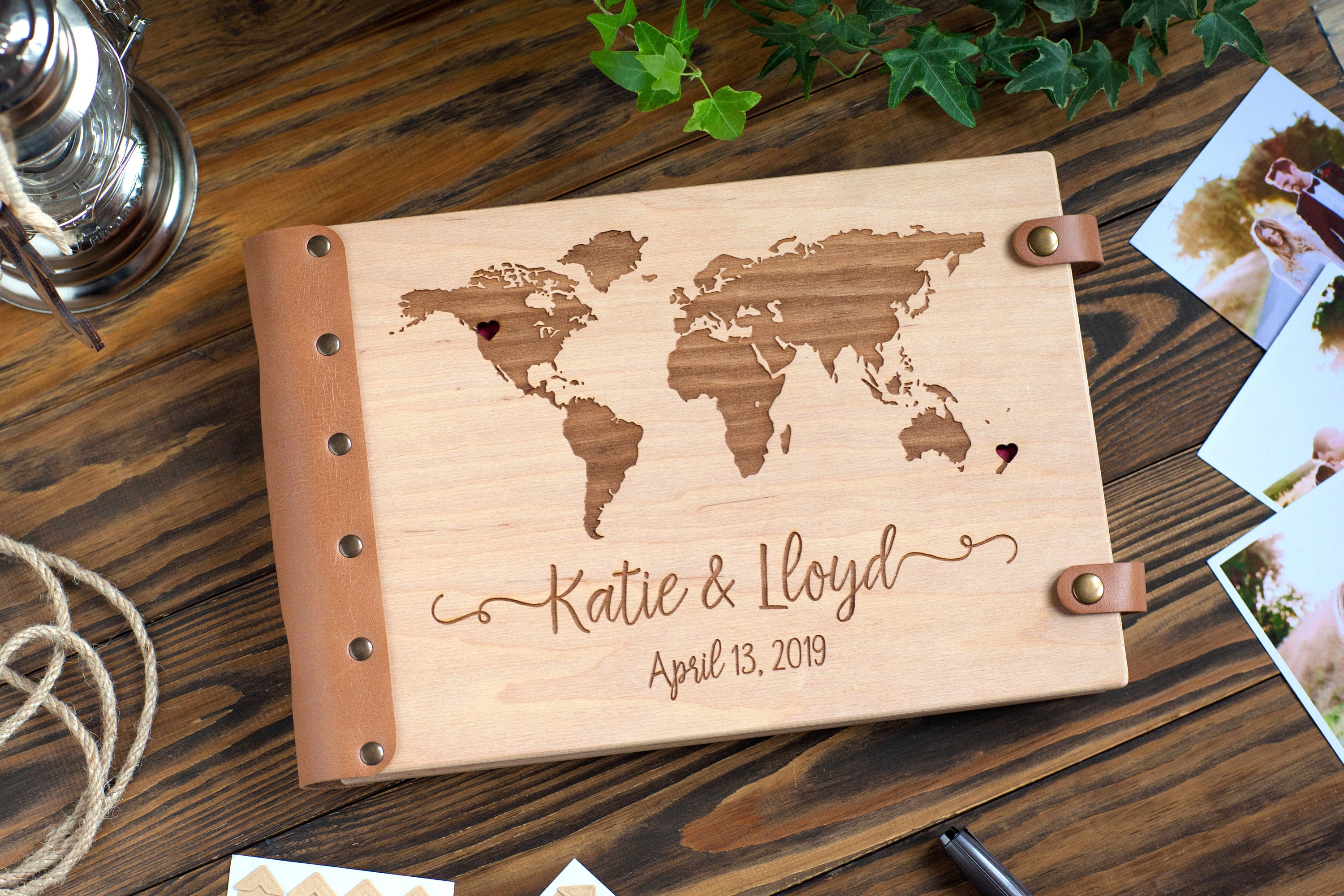 Travel World Map Photo Album Our Adventure Book Map Photo | Etsy