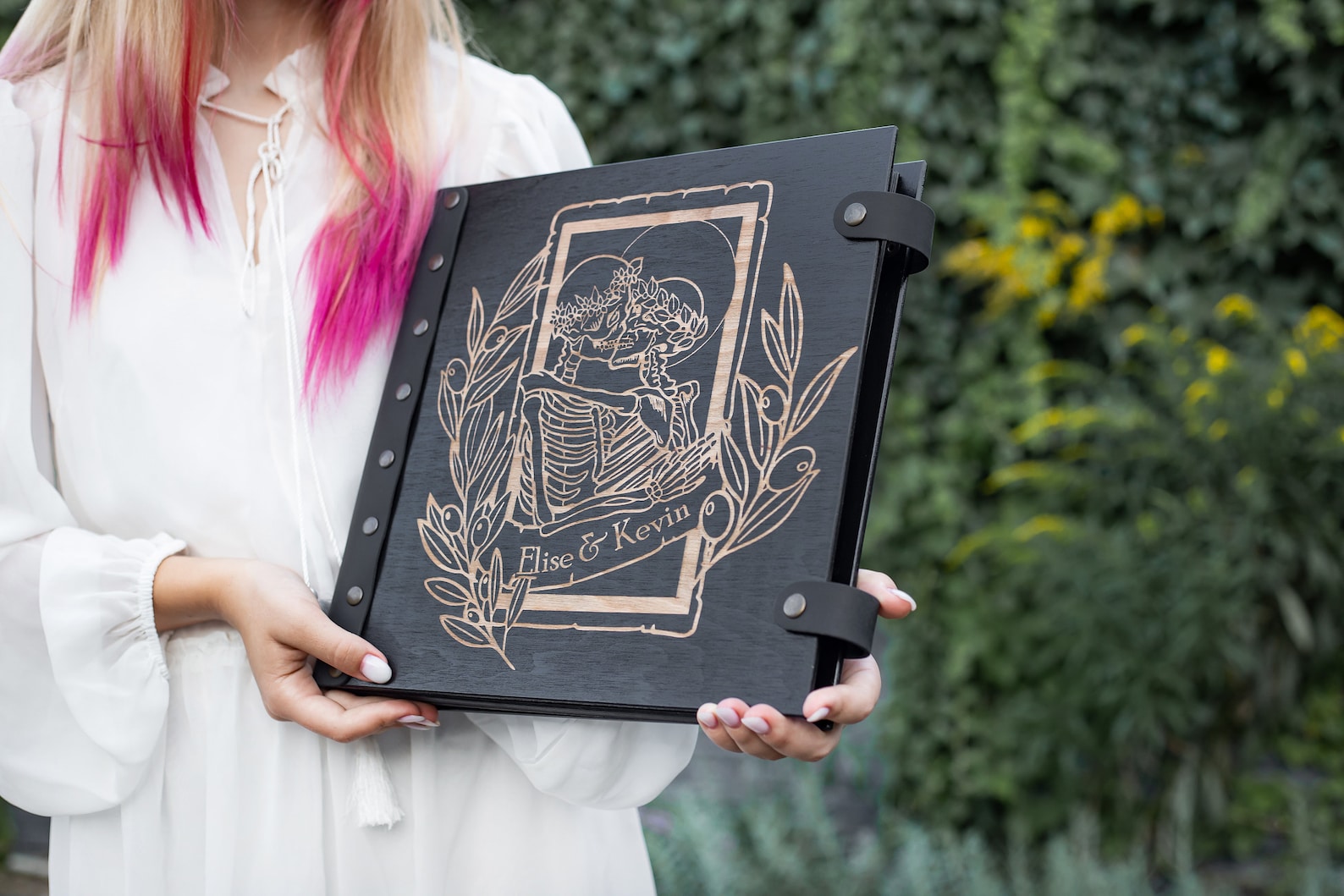 Gothic Personalized Photo Album Skeletons Kiss Till Death Do Us Part ...