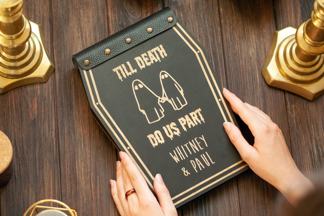 Wedding Guest Book Couple Ghosts, Coffin Guest Book Gothic Wedding ...