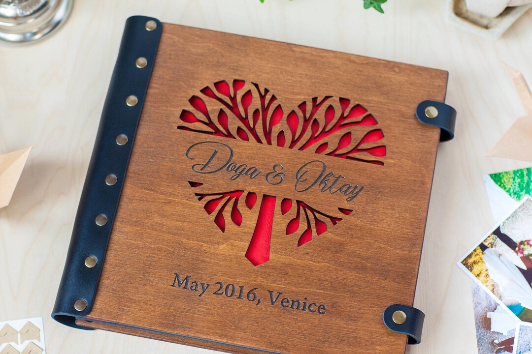 Personalized Wedding Photo Album, Custom Anniversary Book, Love Story ...