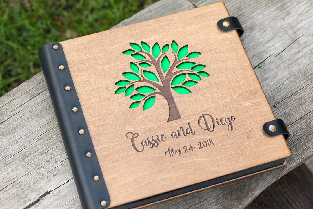 Tree Wedding Photo Album, Wood Photo Album, Photo Booth Guest Book Tree ...