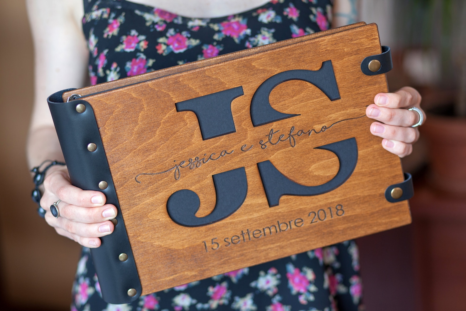 Monogram Photo Album Wedding Photo Album Scrapbook Album Wood | Etsy