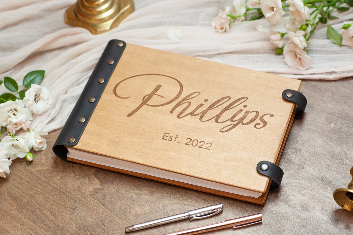 Personalized Wooden Guest Book With Your Name and Date - Etsy