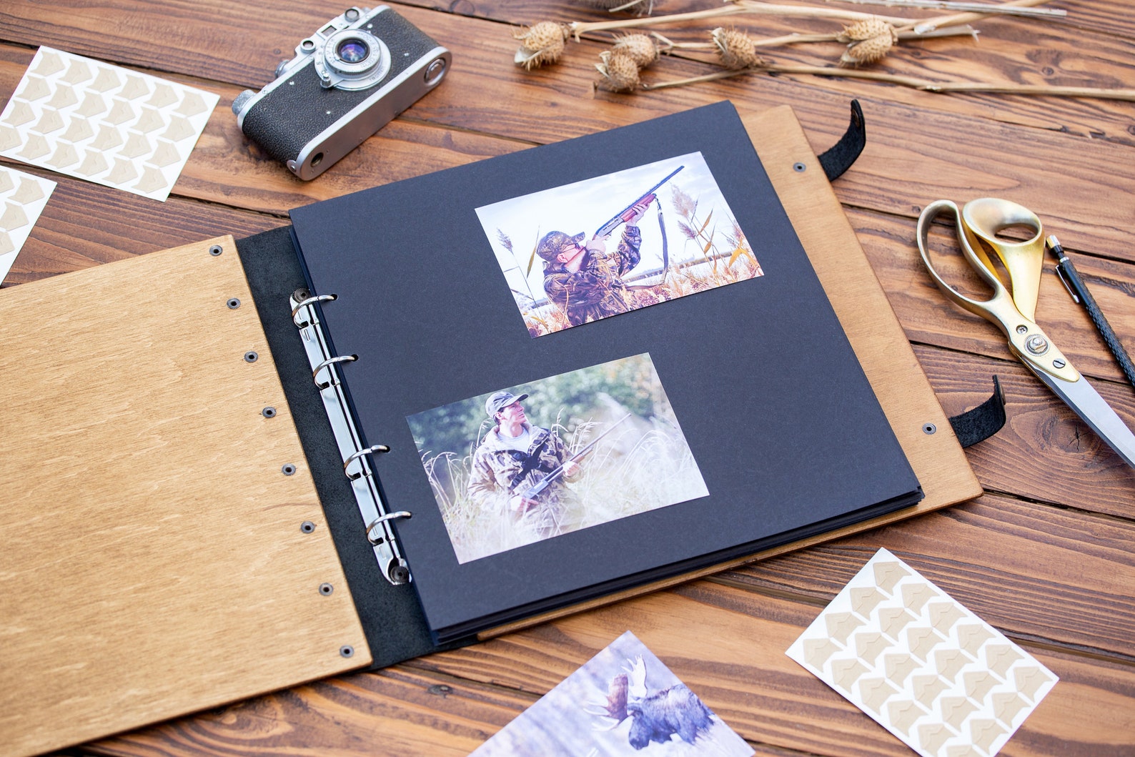 Wooden Photo Album With Deer Gift for Hunter or Fisherman With - Etsy