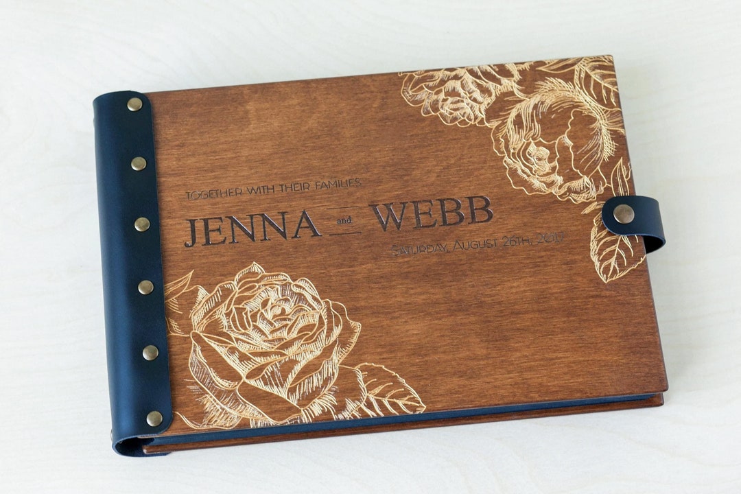 Wooden Photo Album Ideal Gift for Boho Wedding, Rose Gold Photo Album ...