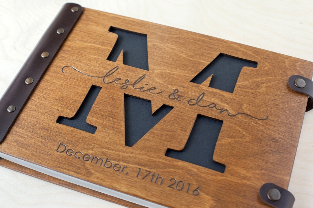 Custom Photo Album, Monogram Scrapbook Photo Album, Engraved Photo ...