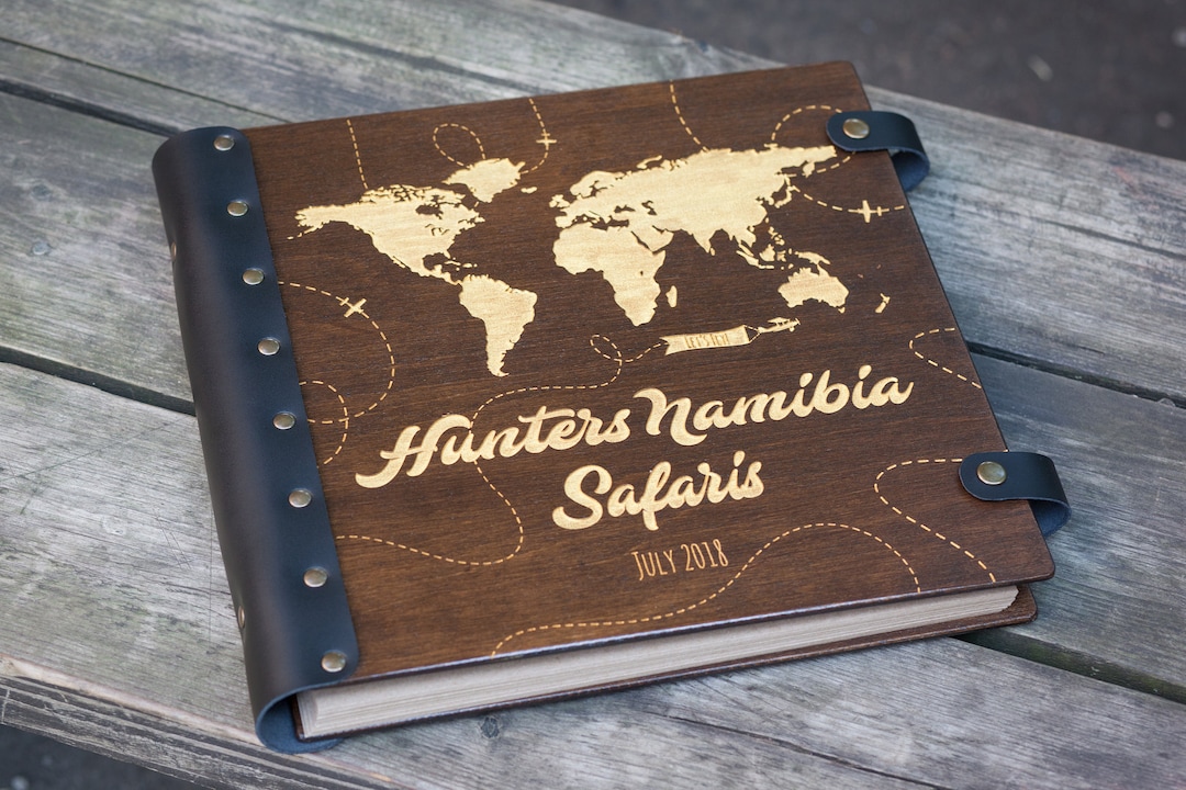 Wedding Photo Album, Personalized World Map Photo Album, Travel ...