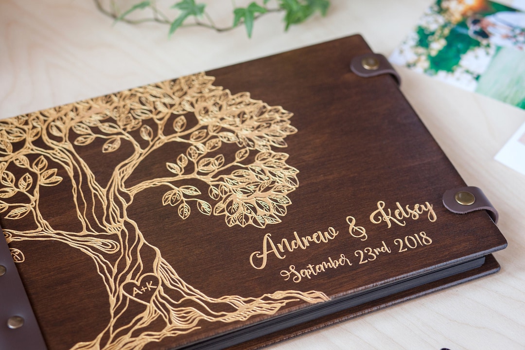 Photo Album Tree, Scrapbook, Tree of Life Wedding Album, Rustic Photo ...