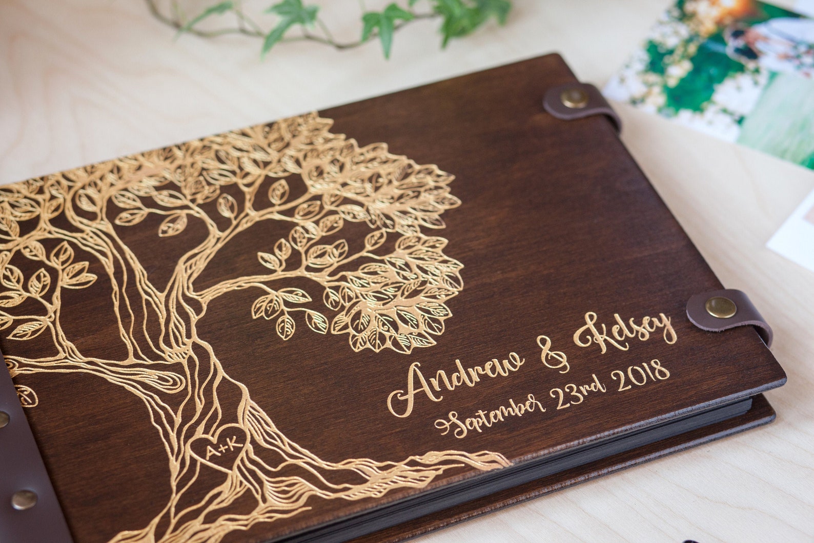 Photo Album Tree, Scrapbook, Tree of Life Wedding Album, Rustic Photo ...