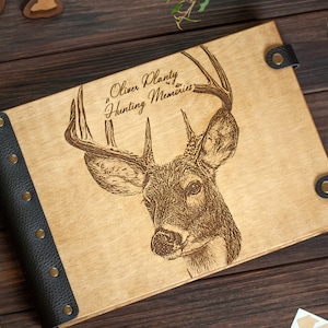 Hunting Photo Album With White Tail Deer Wooden Scrapbook - Etsy