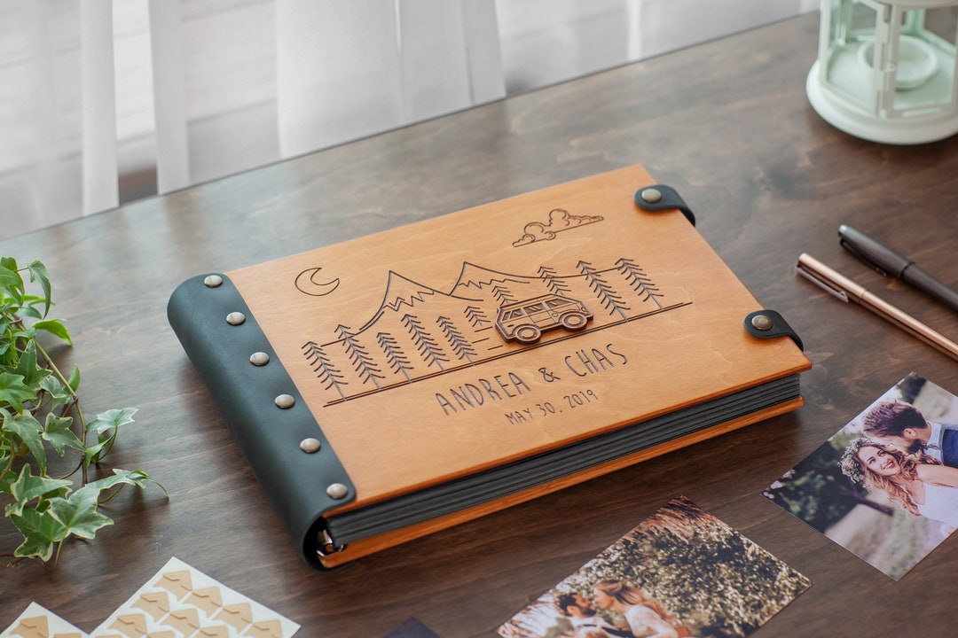 Travel Photo Album Wedding Photo Album Wooden Album Our Adventure Book ...
