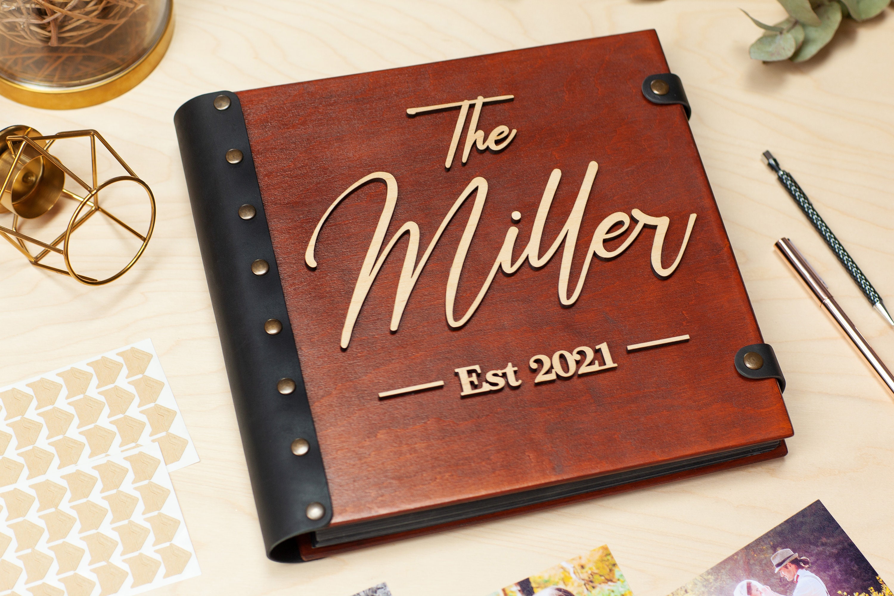 Wooden Photo Album 3D Text Family Photo Album Wedding - Etsy UK