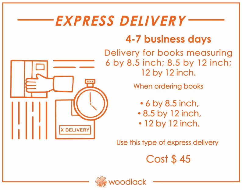 Express Delivery for Books 6x8.5 | Etsy