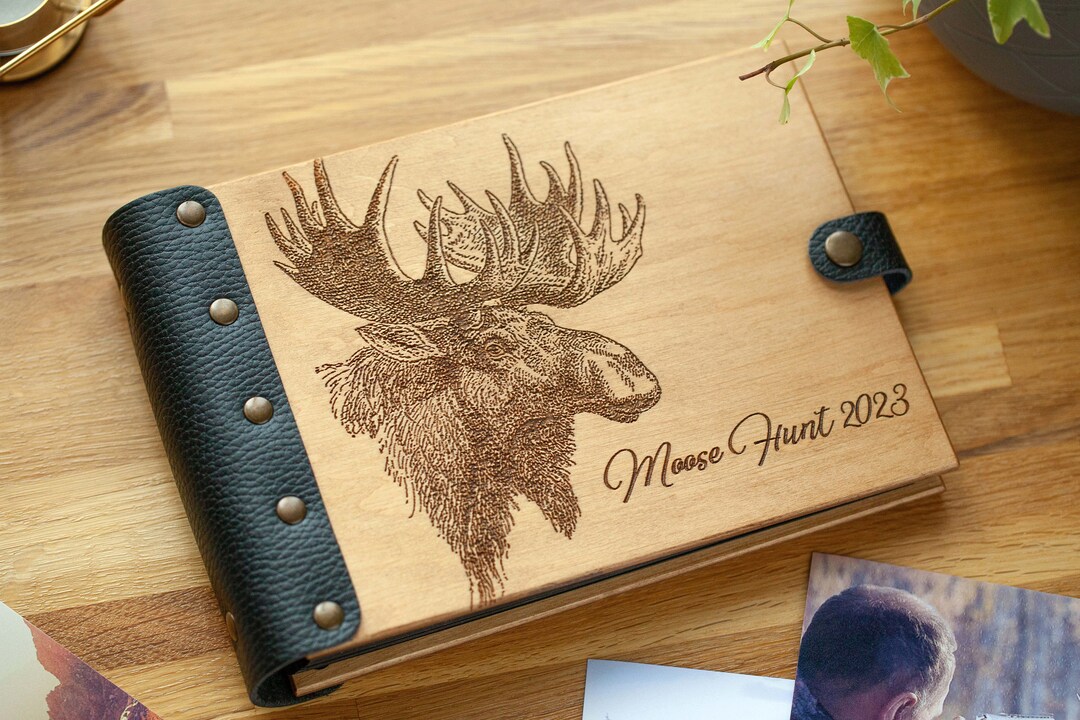 Custom Photo Album Moose Hunt Memories, Personalized Hunting Gift ...
