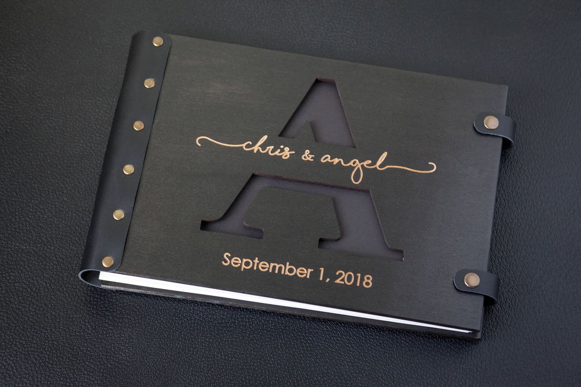 Wedding Monogram Guest Book for Wish Records With Personalized | Etsy