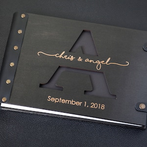 Wedding Monogram Guest Book for Wish Records With Personalized Names ...