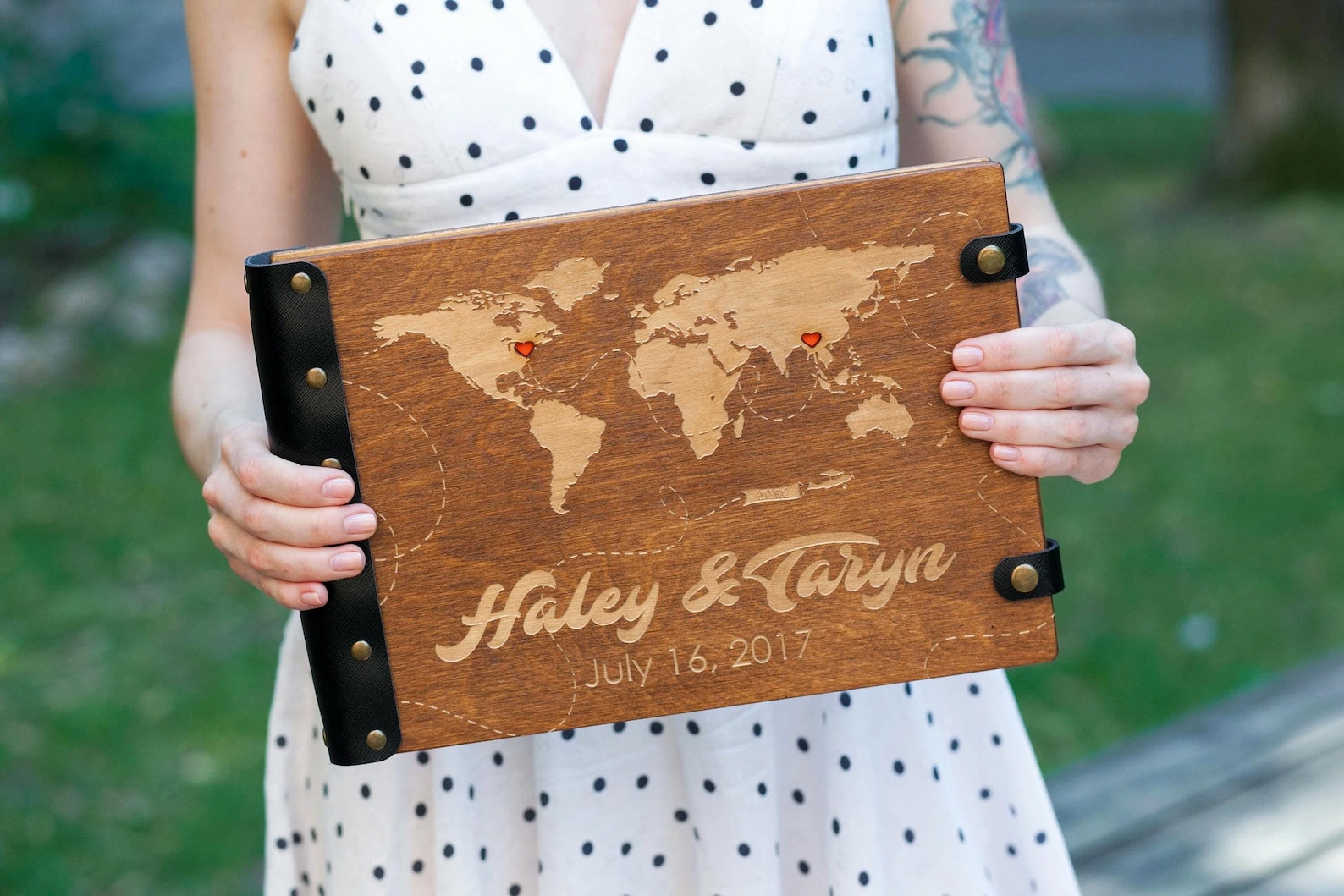 Wooden Our Adventure Book, Personalized Guest Book Travel Wedding Gift ...
