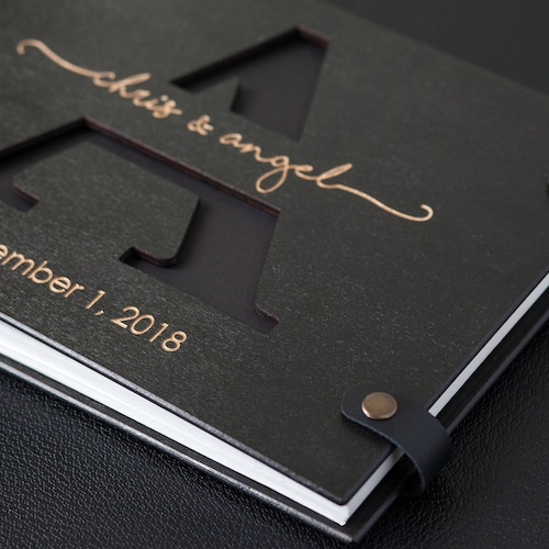 Wedding Monogram Guest Book for Wish Records With Personalized | Etsy