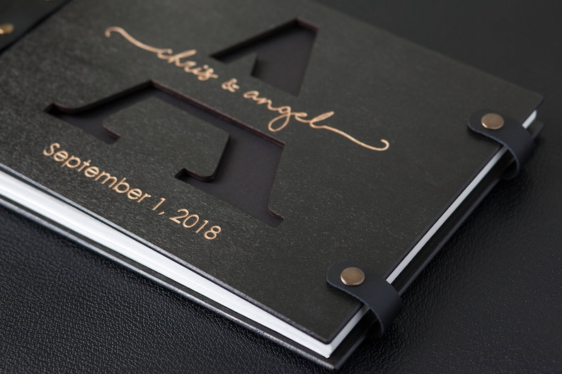 Wedding Monogram Guest Book for Wish Records With Personalized Names ...