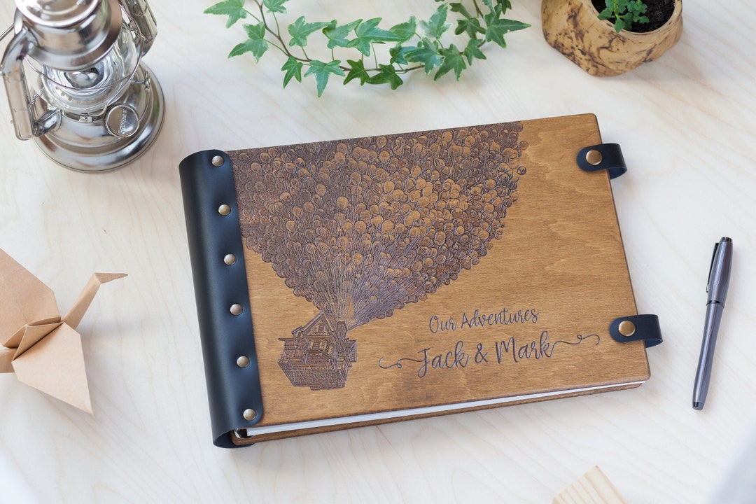 Wedding Guest Book, Wood Guestbook Adventure Awaits Wedding Couple Gift ...