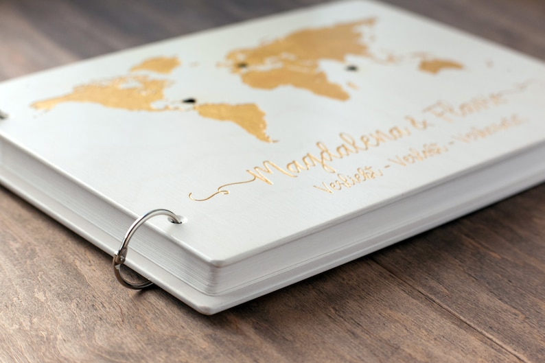 Wedding Guest Book Map Destination Wedding Guest Book World | Etsy