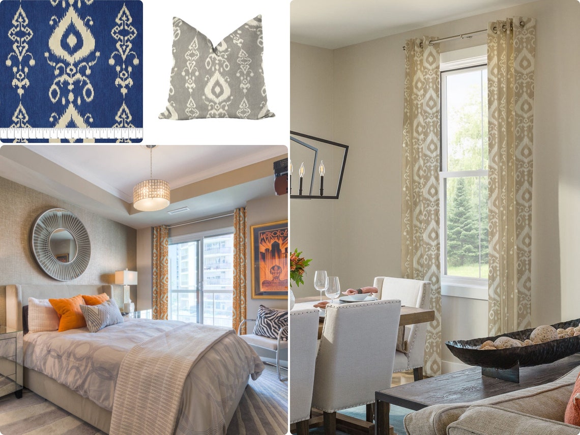 Raga Ikat 6 Colors Sand Dollar Beige Grey Blue Cotton - Etsy