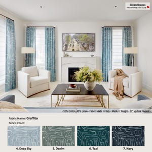 Graffito; 13 Colors; Abstract Line Art Strokes Modern Maze; Cotton ...