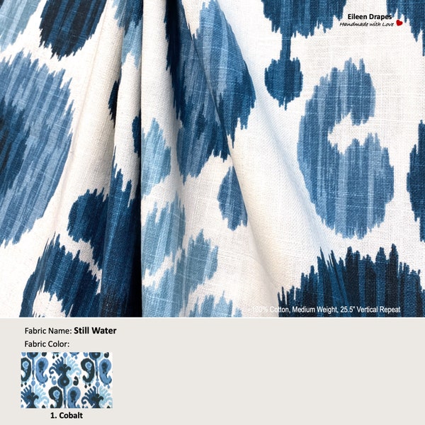 Blue Ikat Curtains - Etsy