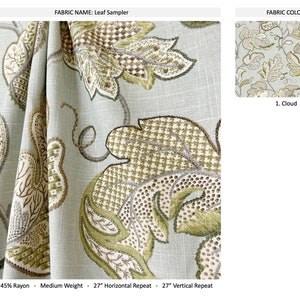 Leaf Sampler Color Cloud Jacobean Leaves Vine Blue Green - Etsy