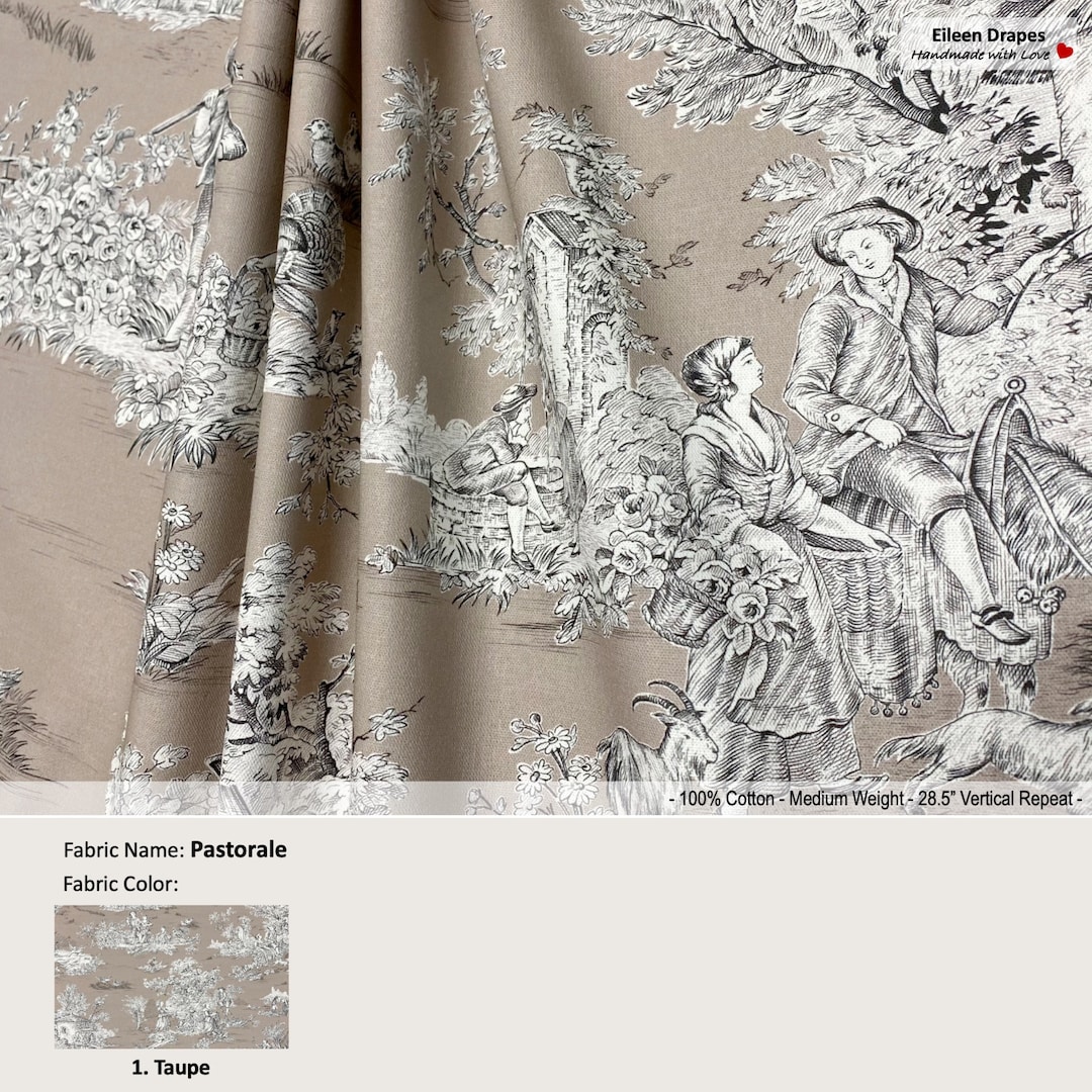 Pastorale; Color Taupe; French Toile Farm Garden Country Vintage ...