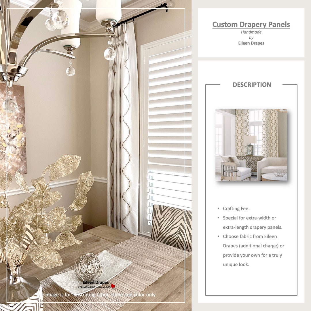 Custom Drapes, Curtains, Valance; Custom Order for Extra Long Drapery ...