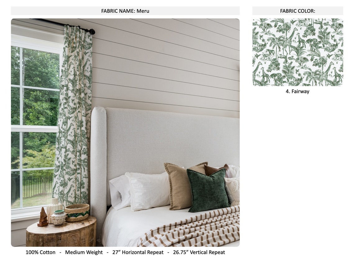 Meru 4 Colors Safari Animal Toile Giraffe Elephant Zebra - Etsy