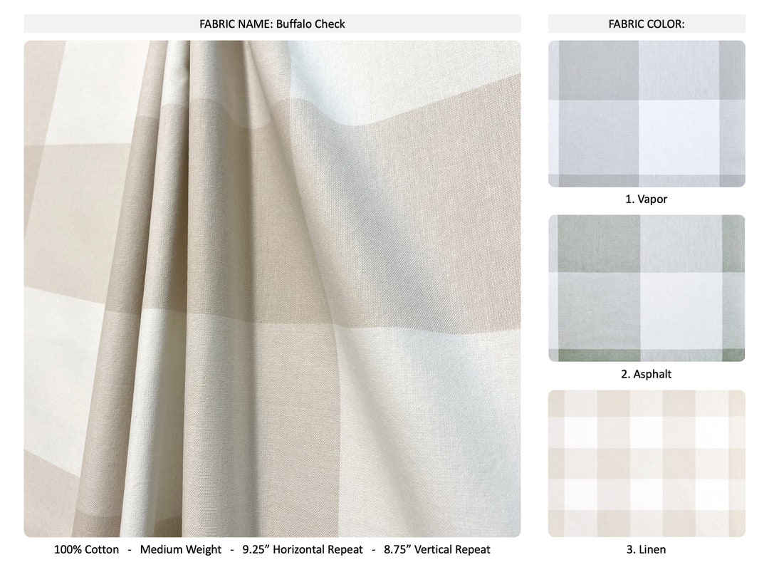 Buffalo Check 15 Colors Plain Plaid White Call Me Cotton - Etsy
