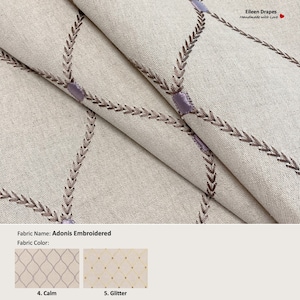 Adonis Embroidered; 5 Colors; Lattice Scrollwork Ogee Natural ...