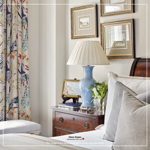 Quiller; Color Multi; Watercolor Peacock Bird Floral; Cotton Curtain ...