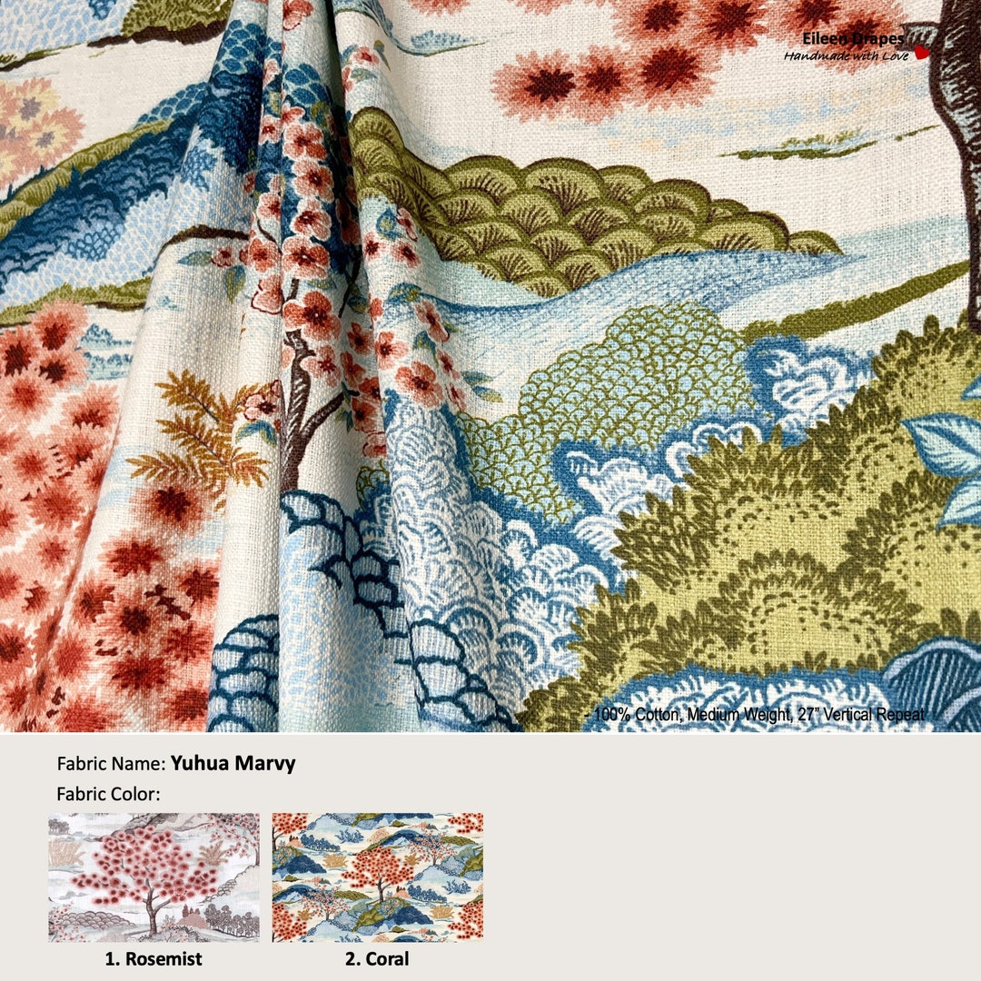 Yuhua Marvy 2 Colors Mountain Tree Toile Cotton Curtain, Valance Extra ...