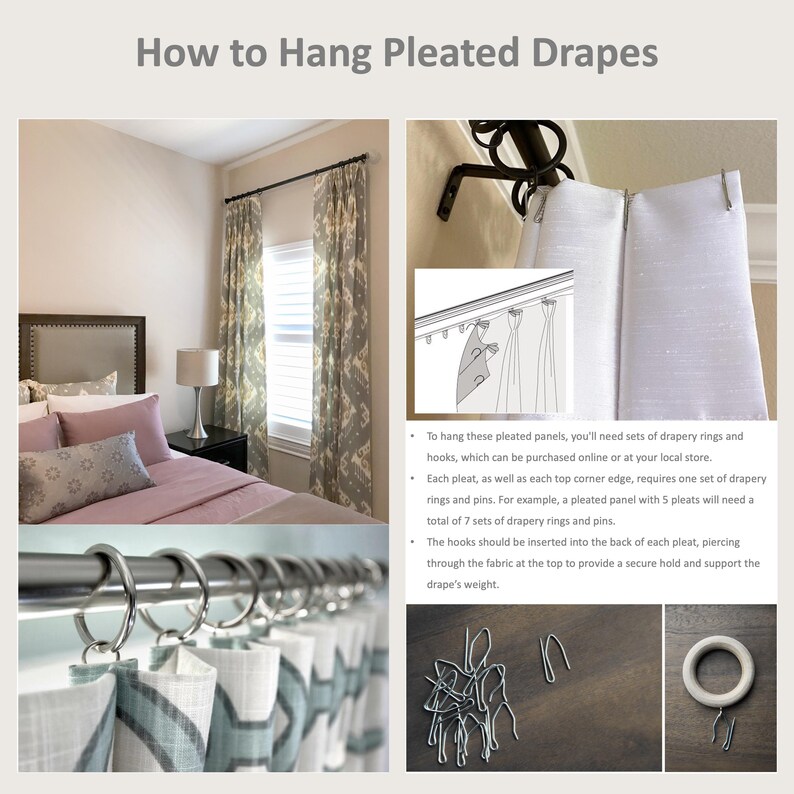 TOP STYLE Drapery Upgrade to Custom Drapes; Pinch Pleats; Euro Pleats ...