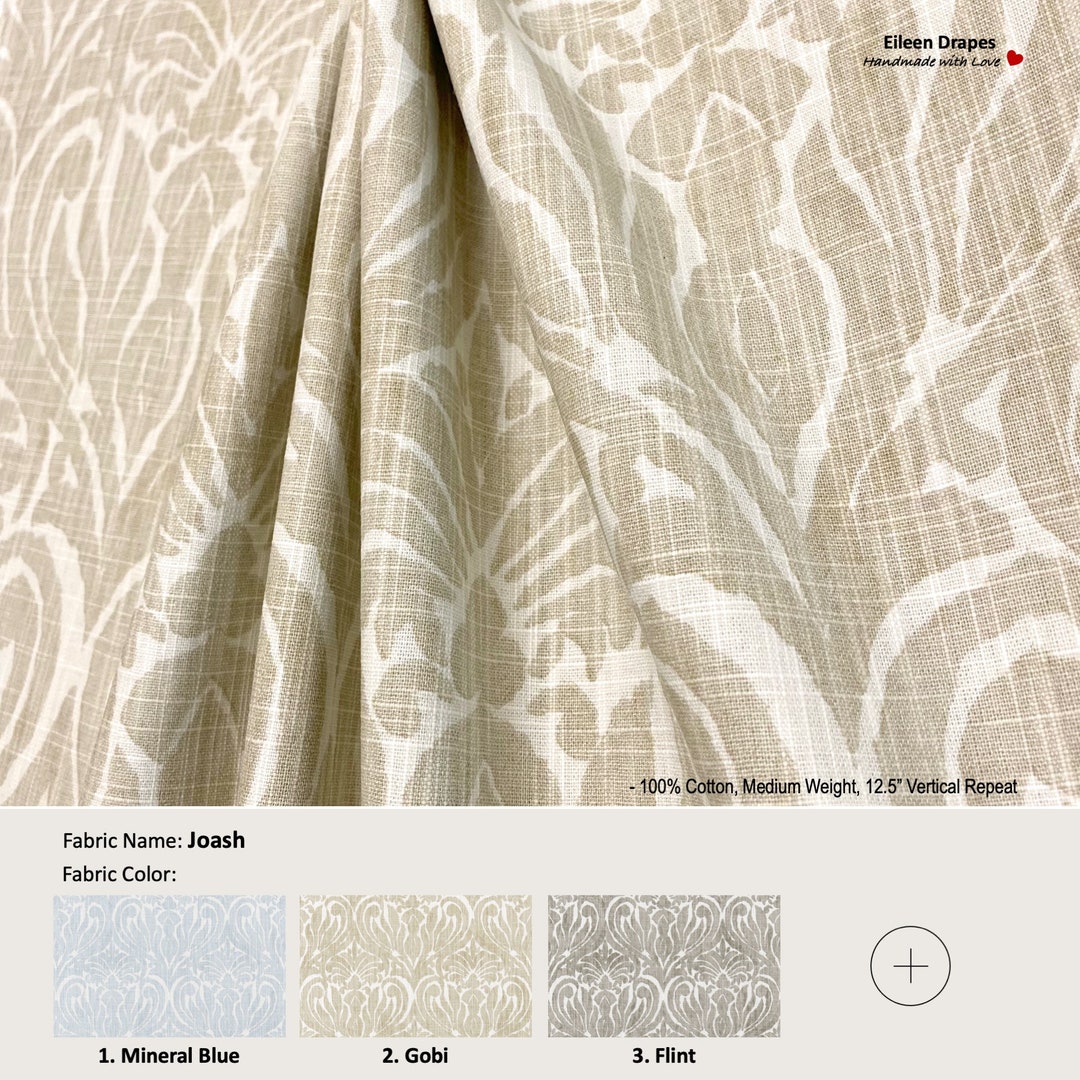 Joash; 4 Colors Mineral Blue Gobi Flint Ink; Damask Floral Lotus ...