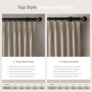 TOP STYLE Drapery Upgrade to Custom Drapes; Pinch Pleats; Euro Pleats ...