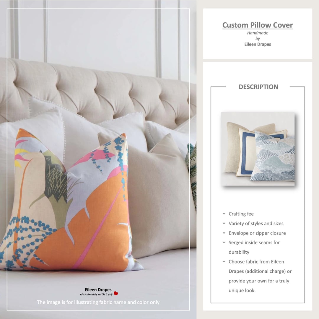 Custom Pillow Cover; Pillow Sham; Throw Accent Pillow; Euro Pillow ...