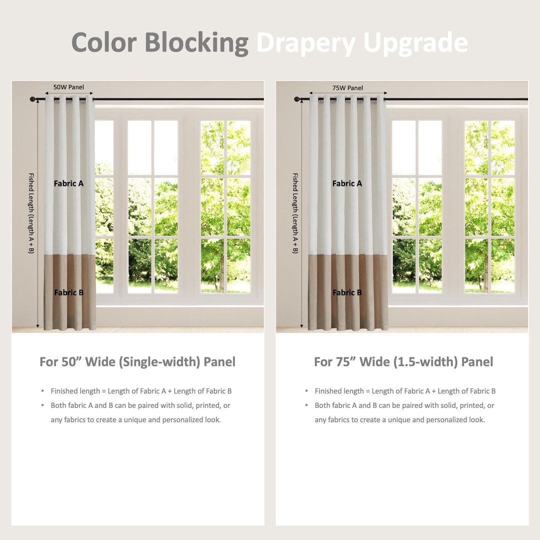 Color Blocking Drapery Upgrade to Custom Drapes -- Crafting Fee - Etsy