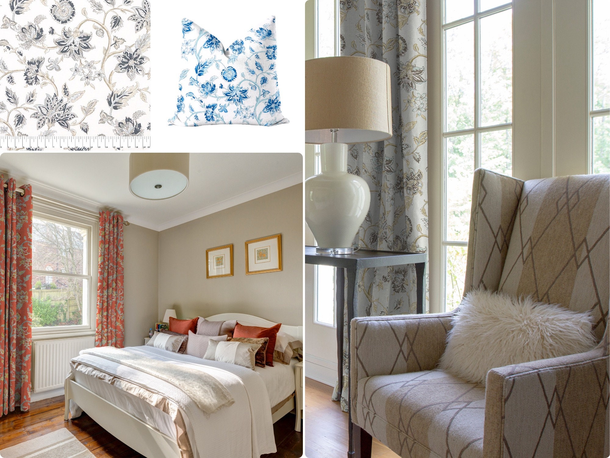 Tiru Vine 6 Colors Botanical Florals Jacobeans Cotton - Etsy