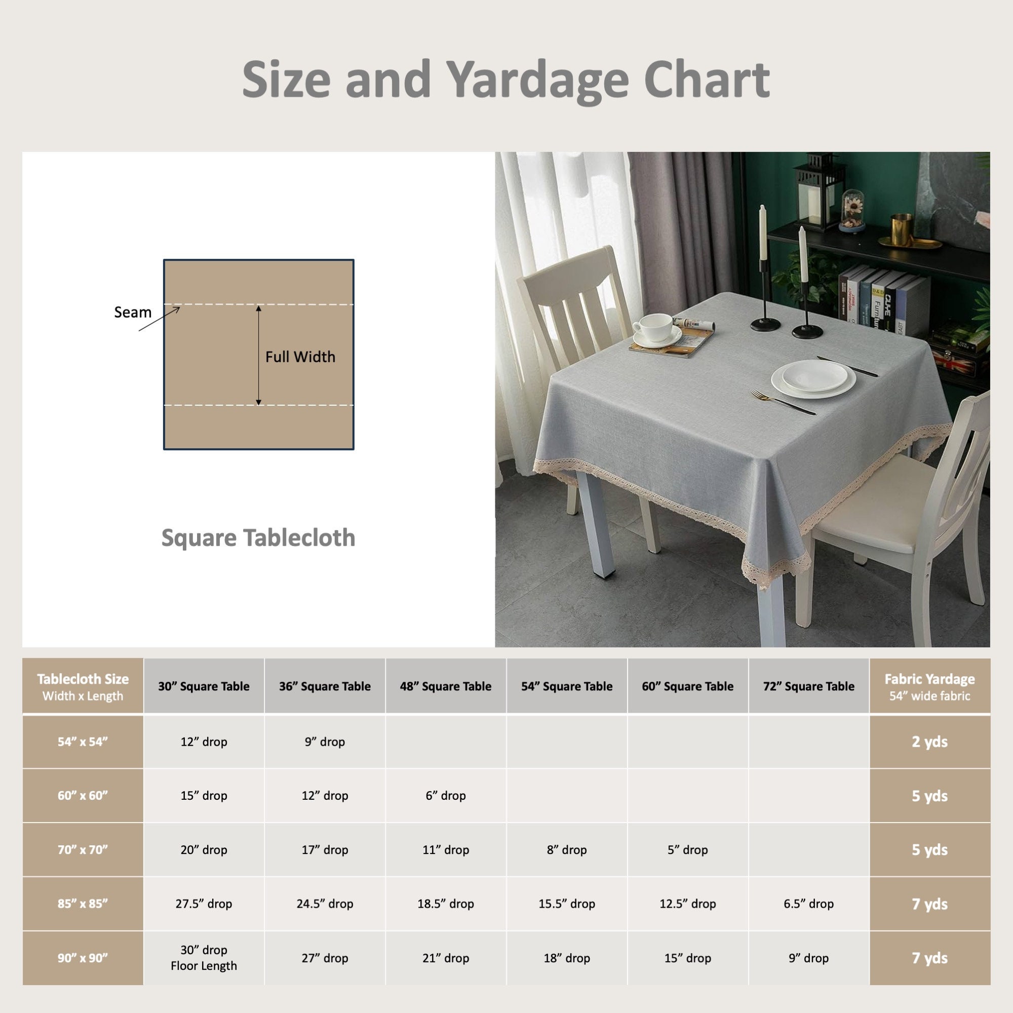 Custom Tablecloth; Round Rectangular Square Table Cover; Plain, Fringe ...