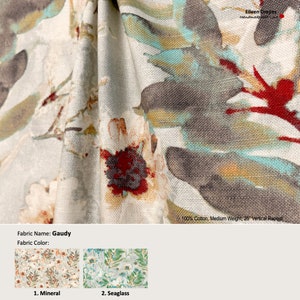 Gaudy 2 Colors Watercolor Floral Flower Cotton Curtain, Valance Extra ...