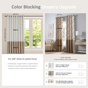 Color Blocking Drapery Upgrade to Custom Drapes -- Crafting Fee - Etsy