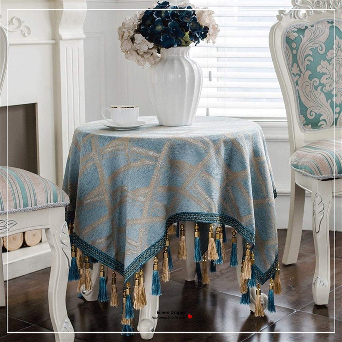 Custom Tablecloth; Round Rectangular Square Table Cover; Plain, Fringe ...